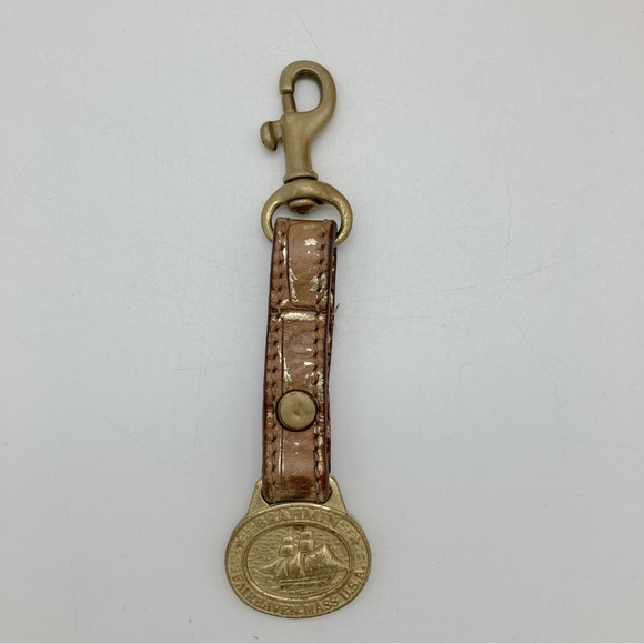 Brahmin | Accessories | Brahmin Leather And Brass Keychain | Poshmark